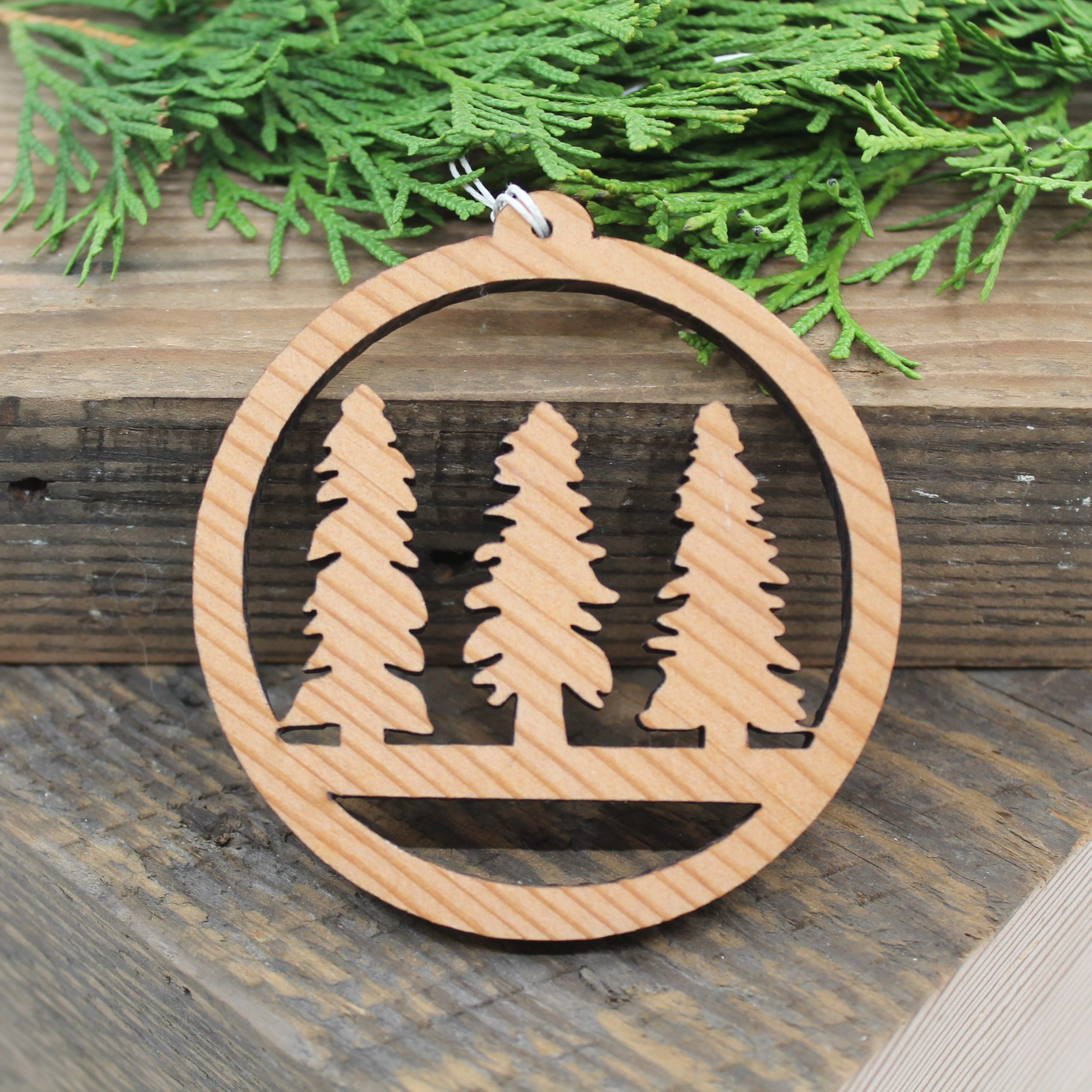 Three Tree Ornament - First Growth Reclaimed Design